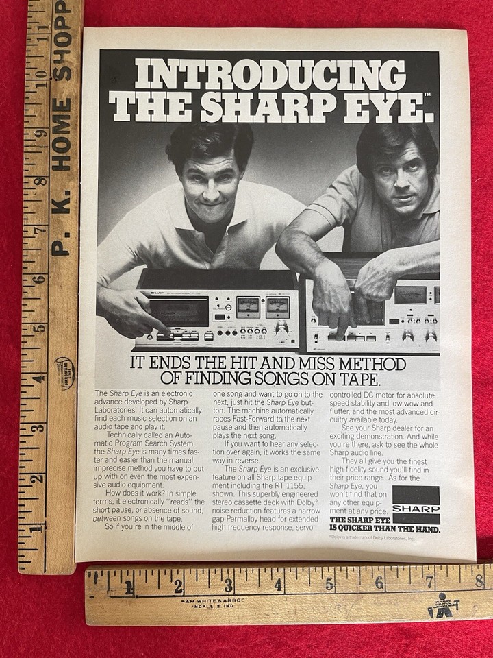 Vintage 1977 SHARP EYE Print Ad RT 1155 Sharp Tape Reading Receiver ...