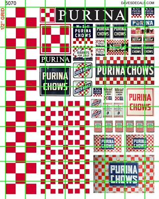 5070 DAVE'S DECALS HO CHECKERBOARD MILL FARM SEED FEED SILO GRAIN AG ...