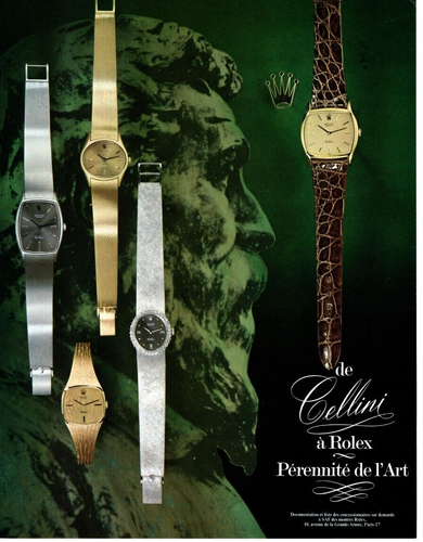 1970 ROLEX BY CELLINI WATCHES MAGAZINE PRINT AD, FINE JEWELS LUXURY ...