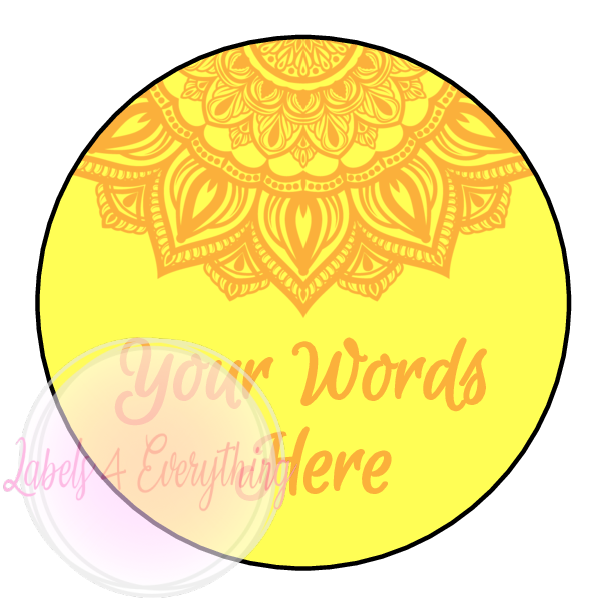 Personalised Yellow Indian Wedding Mehndi Dholki Party Stickers Sweet ...