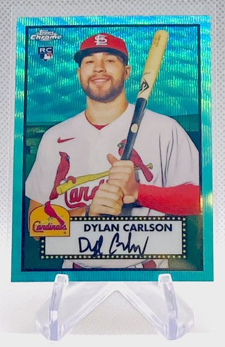 2021 Topps Chrome Platinum Dylan Carlson Aqua Wave Refractor RC #15 ...