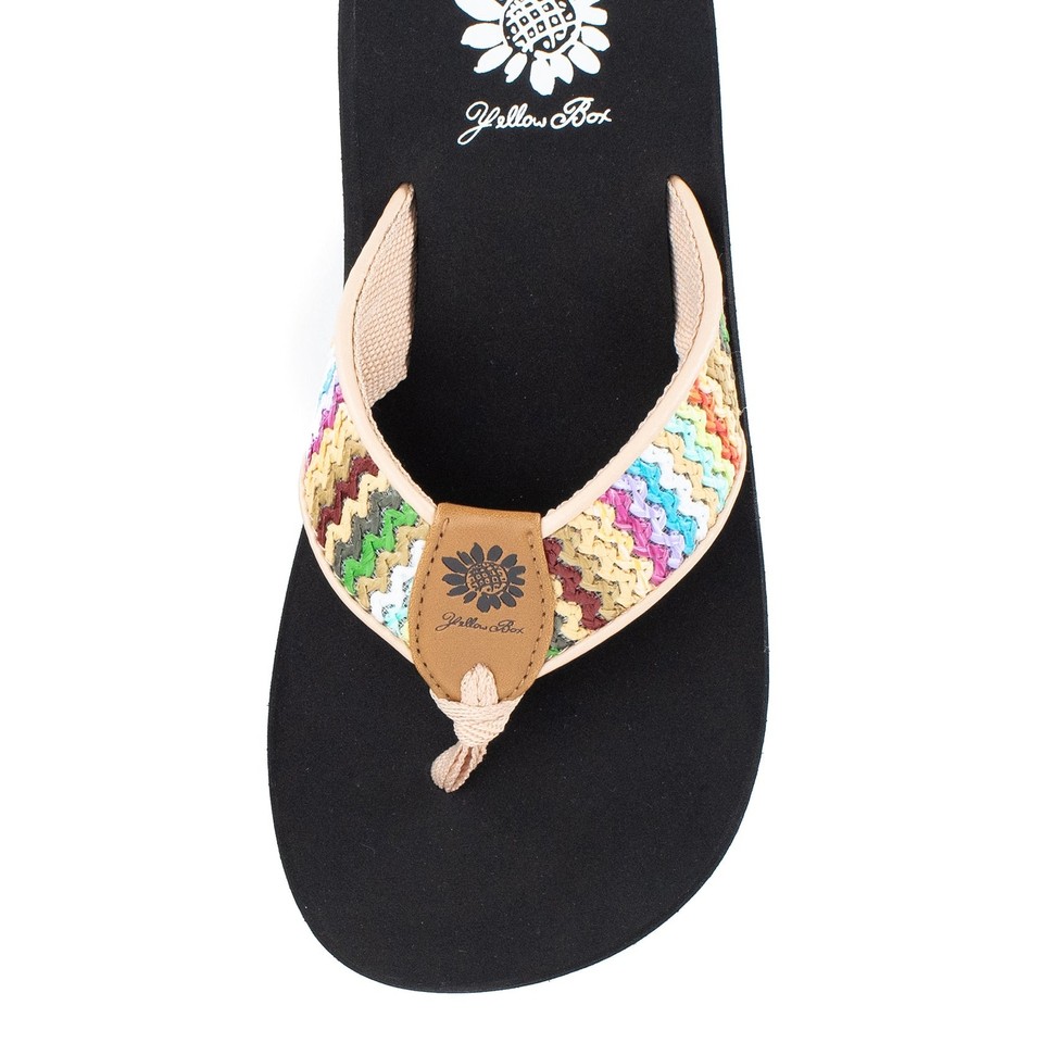 Yellow Box | FLOPPY | Ladies flip flops with woven fabric upper and EVA ...