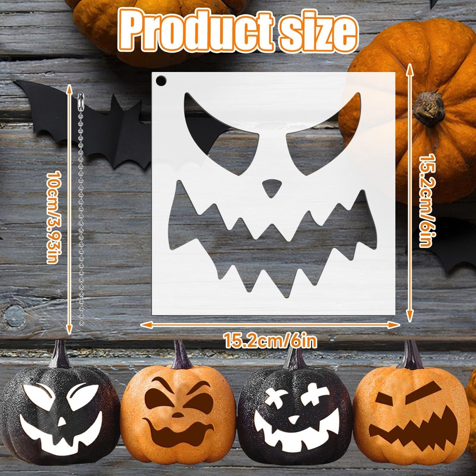 50 Pcs Halloween Pumpkins Carving Stencils Reusable Halloween Drawing ...