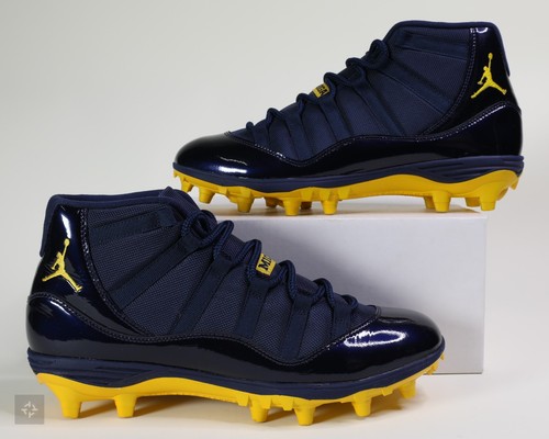 Nike Jordan 11 Superbad Michigan Player Exclusive Football Cleats Size ...