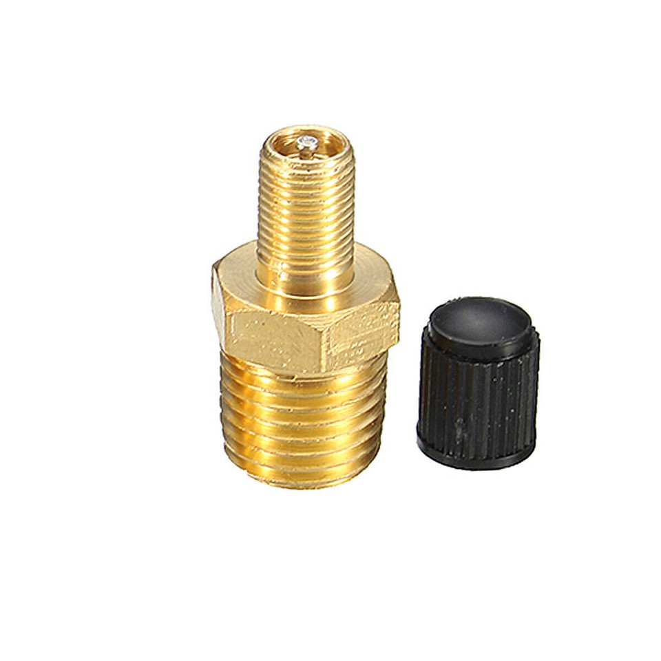 2Pcs 1/4 NPT MPT Brass Air-Compressor Tank Fill Valve-Schrader Adapter ...