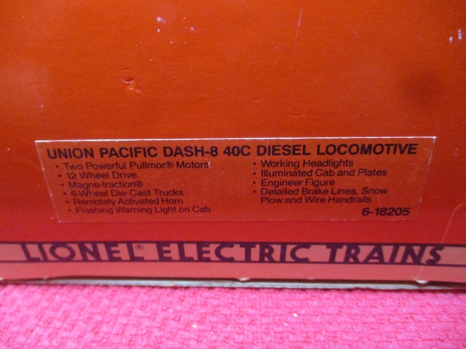 Lionel 6-18205 O Gauge Union Pacific Dash-8 40C Diesel Locomotive #9100 ...