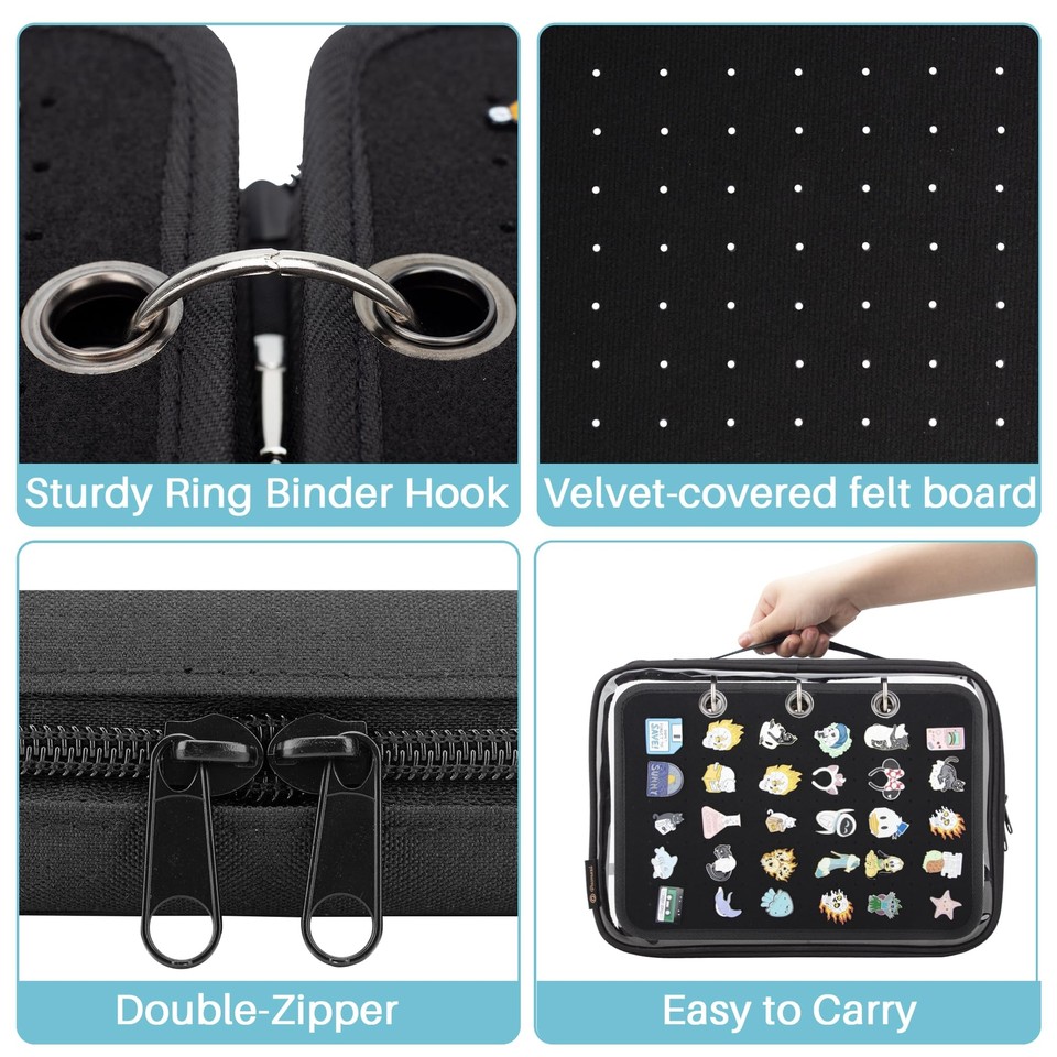 Enamel Pin Display Pages Pin Carrying Case Pins Collection Storage ...