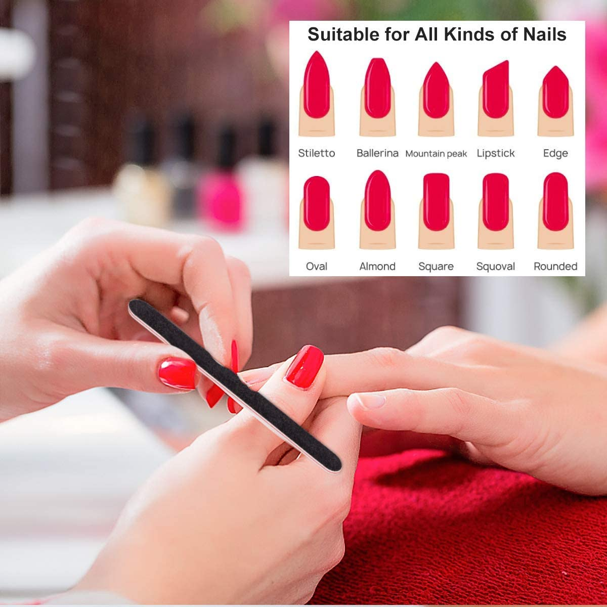 Nail Files and Buffers, Professional Manicure Tools Kit with 6Pcs ...