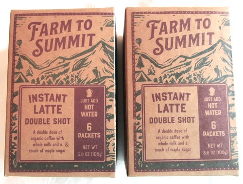 2X FARM TO SUMMIT Organic Coffee Instant Latte Double Shot, 12, BB 2/11 ...
