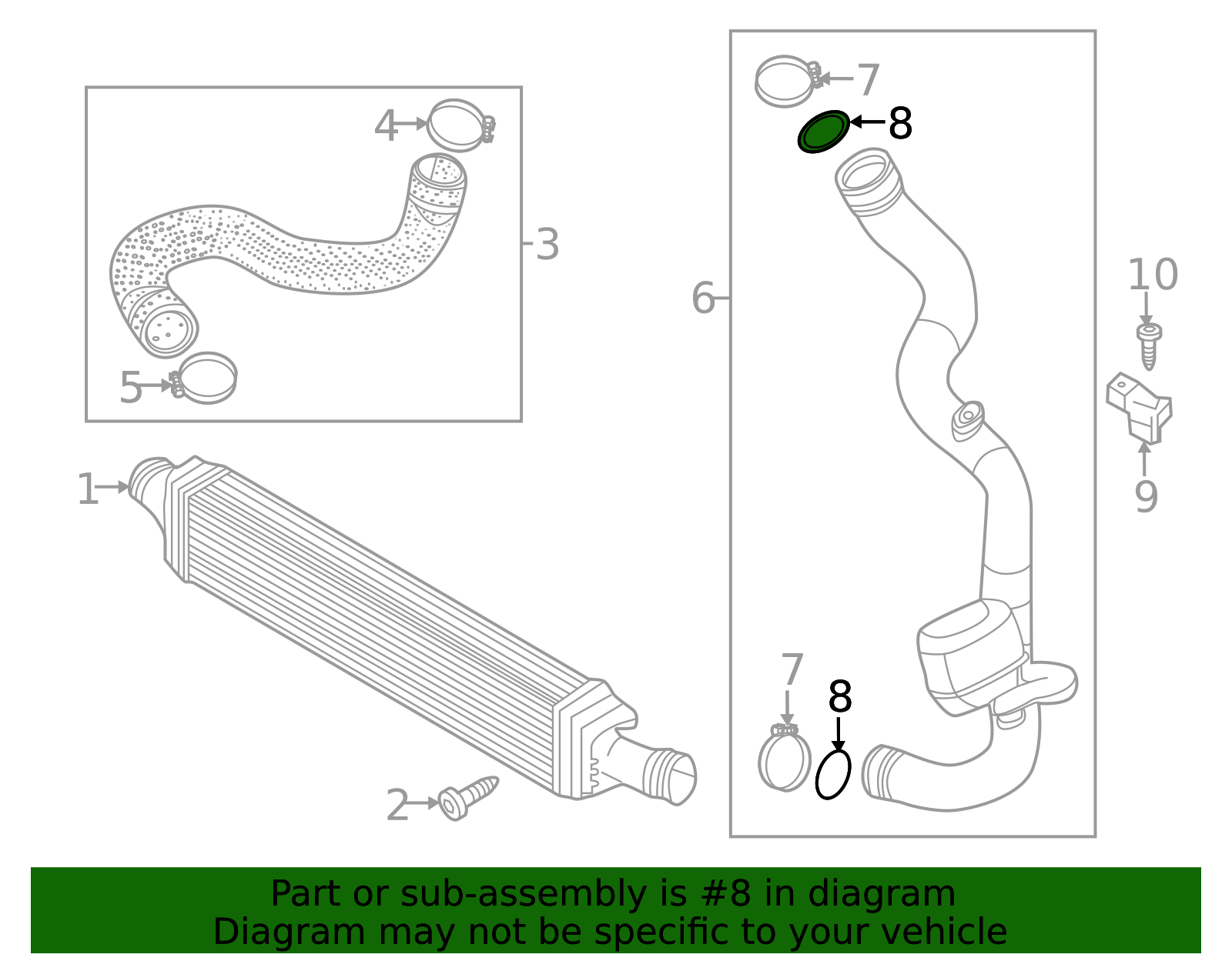 Audi+OEM+17-18+A4+Turbo+Turbocharger+Intercooler-pressure+Pipe+O-ring+ ...