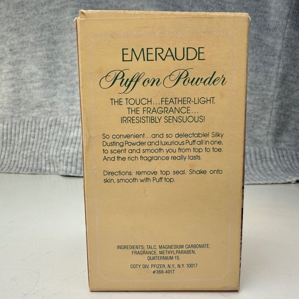 Vintage Coty Emeraude 4 oz Puff on Powder Silky Dusting Powder New in ...
