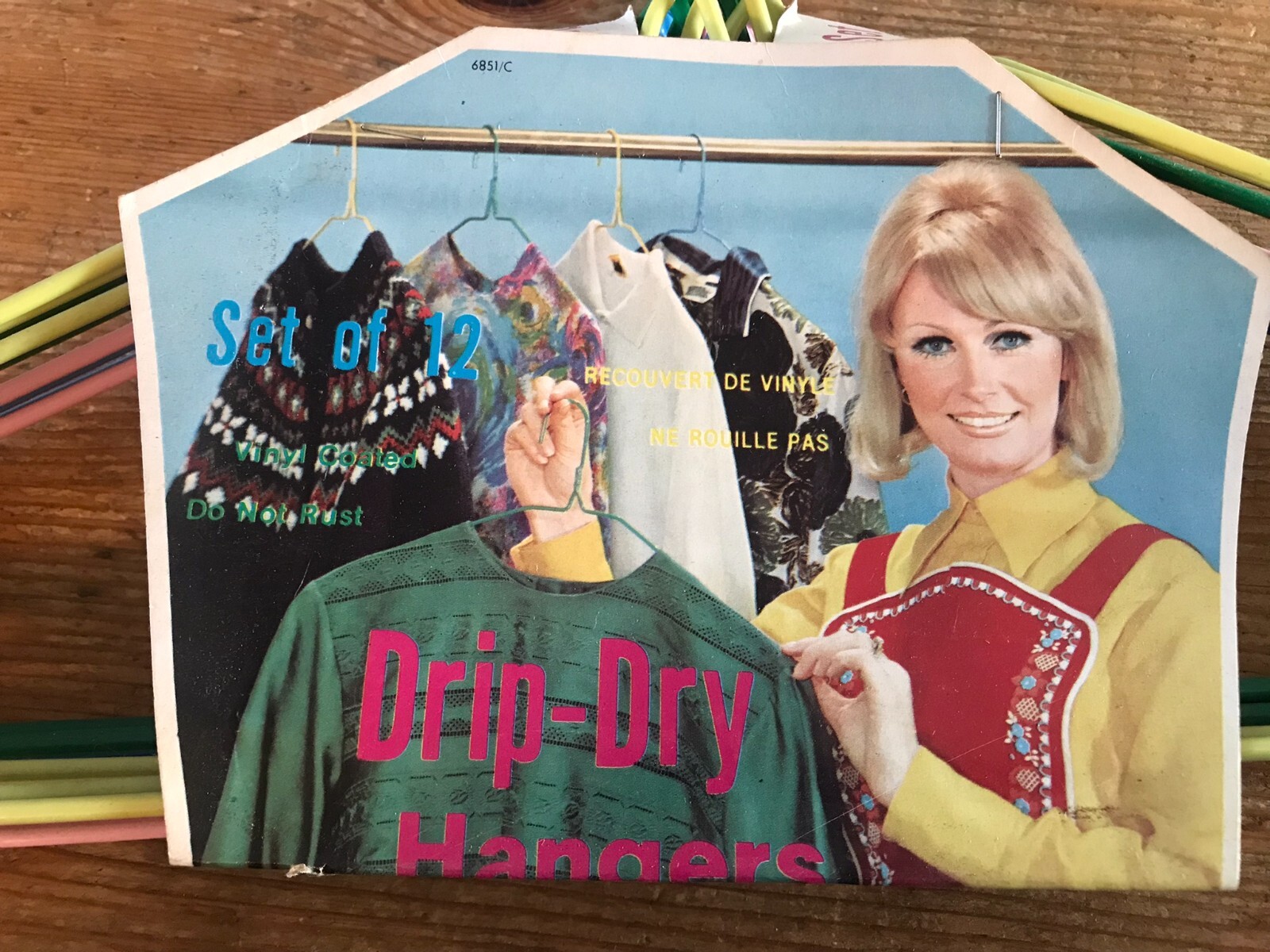 Vintage DRIP DRY HANGERS set ~ NOS Vinyl Coated Wire … - Gem