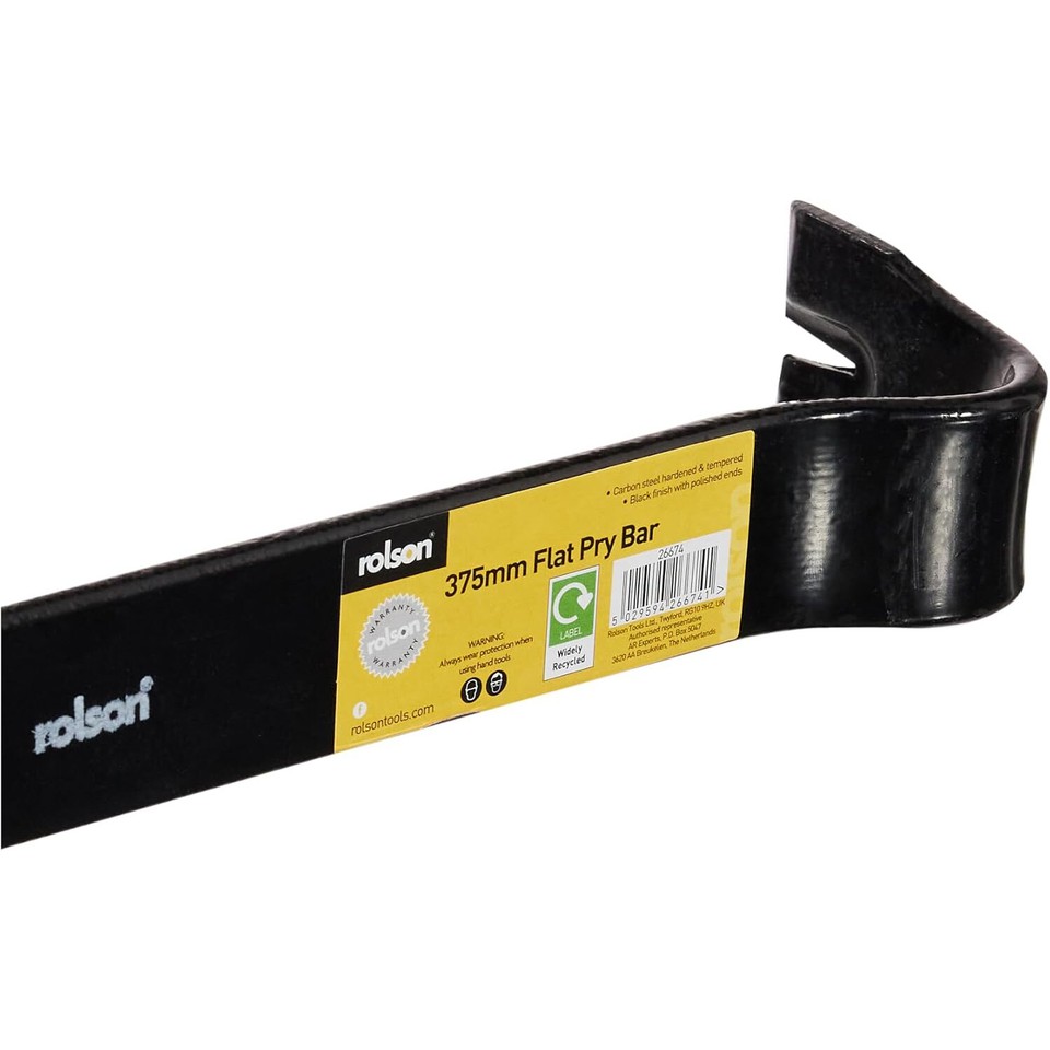 ROLSON Tools 15" Flat Nail Pry Bar Utility Puller Crowbar Floorboards ...