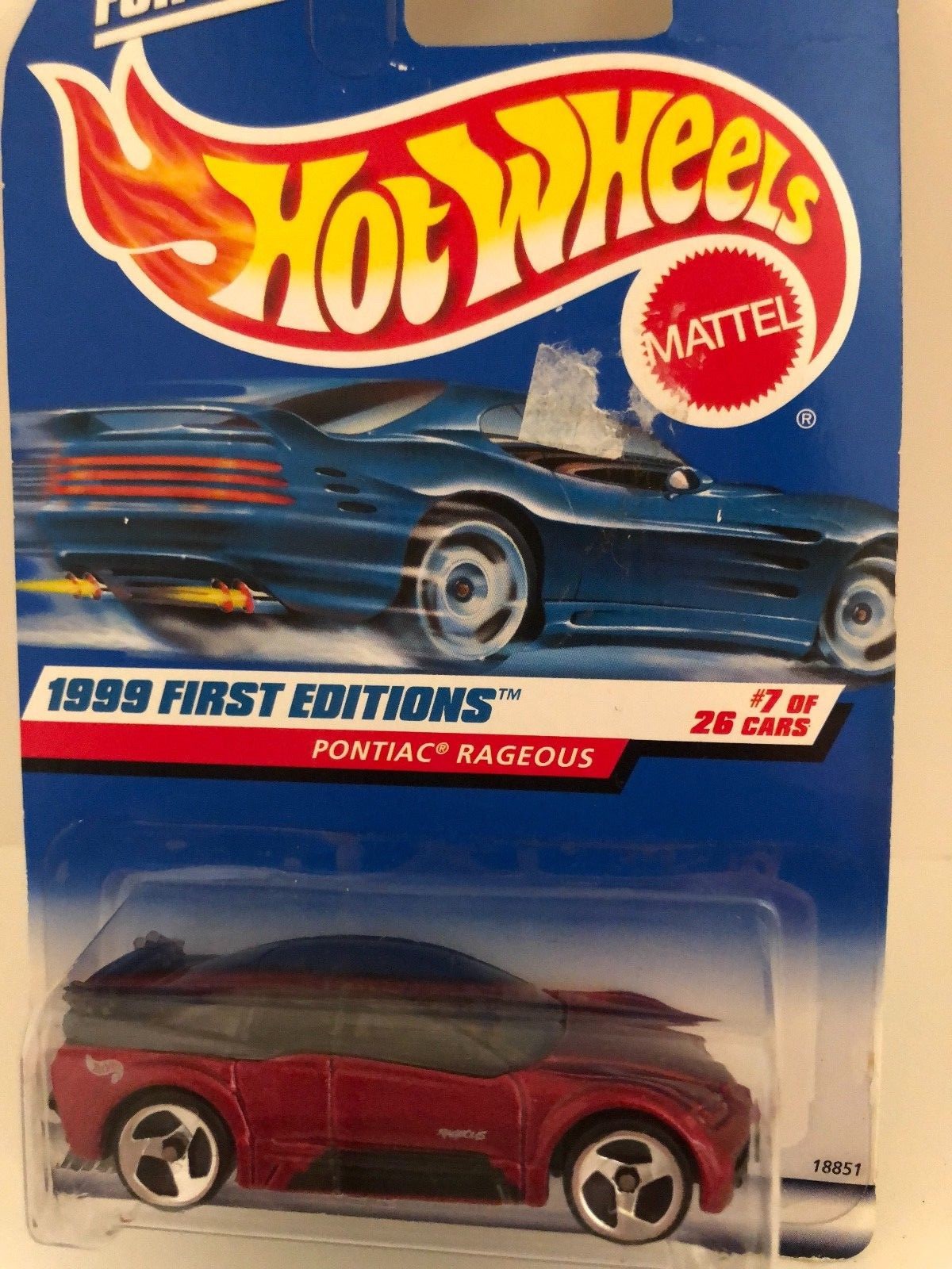 1/64 DIE CAST HOT WHEELS 1999 1ST EDITION # 7/26 PONTIAC RAGEOUS RED ...