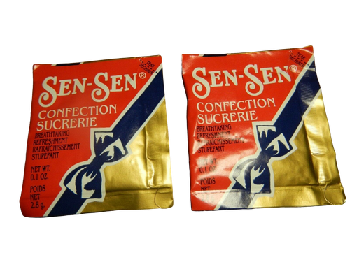 Old VINTAGE candy SEN SEN mints licorice breath freshener 2 PACKETs ...