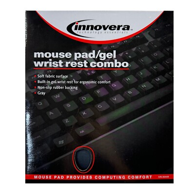 Innovera Mouse Pad / Gel Wrist Rest Combo, Comfort Non-Slip Rubber Back ...