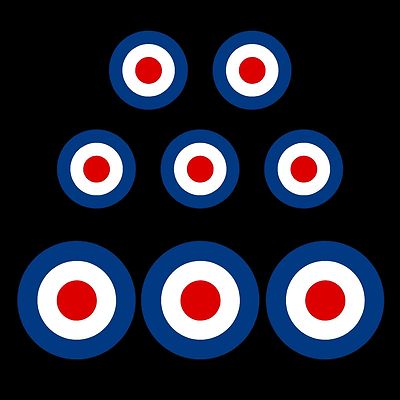 RAF MOD - Roundel Target Sticker - Bulk Pack & Single - van, car ...