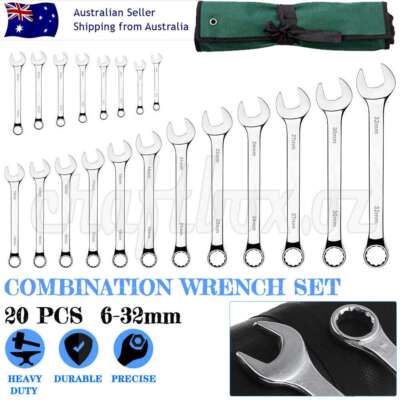 20pcs 6-32mm Spanner Set Open Box Combination Metric Wrench Tool + Roll ...