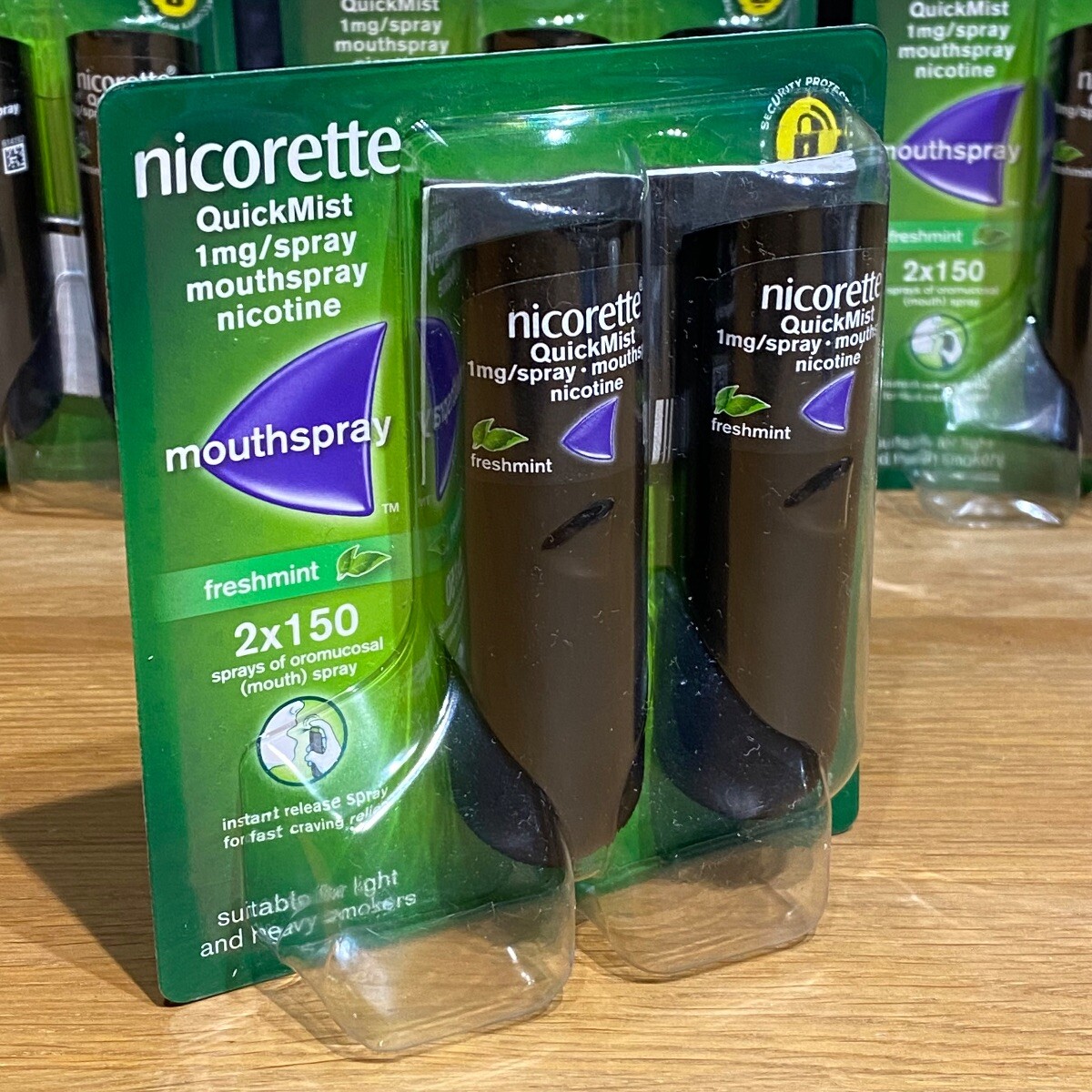 🟢 Nicorette Quickmist Mouthspray Freshmint Duo Nicotine Pack of 2 x 150 ...