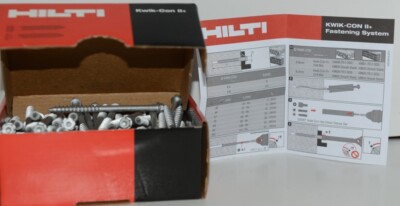 HILTI KWIK CON II plus TORX HWH HEX HEAD 1/4 x 3 3/4 #433025 Box of 100 ...