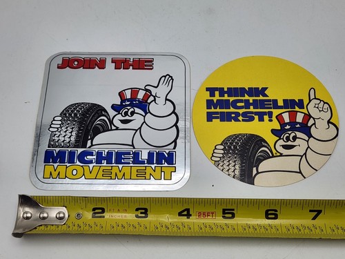 2 Vintage Michelin Tires Think First! Join The Movement Car/Truck/Etc ...