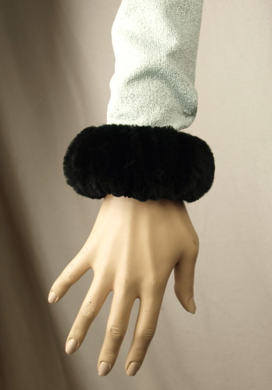 Pelz Haargummi Fell Scrunchie Armband Rex Manschette Haar Schmuck Zopf ...