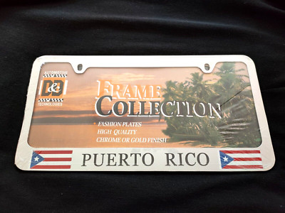1 PUERTO RICO RICAN CHROME STAINLESS STEEL LICENSE PLATE FRAME Boricua ...