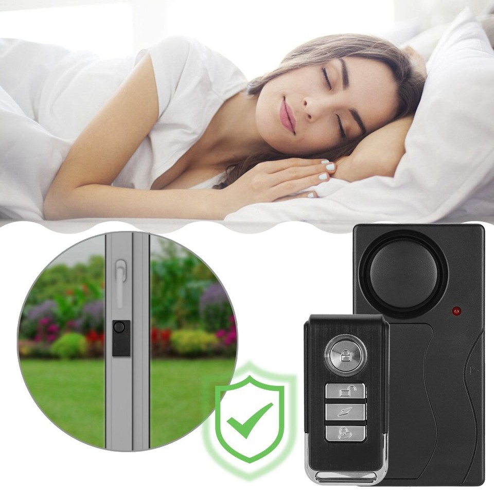 Wireless Vibration Alarm Remote Security Burglar Alarm for Door Window ...