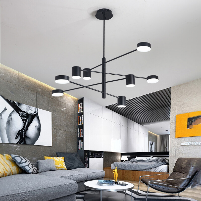 Hotel Chandelier Lighting Bar LED Lamp Black Pendant Light Kitchen ...