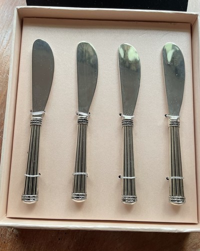 Grace’s Teaware 4 Spreader Cocktail Knives Silver Plate Vertical Detail ...