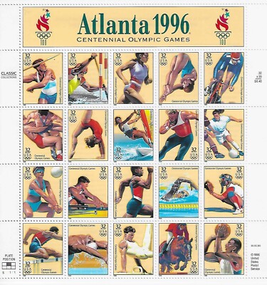 US Atlanta 1996 Centennial Olympic Games 32c Stamp Sheet Scott #3068 | eBay