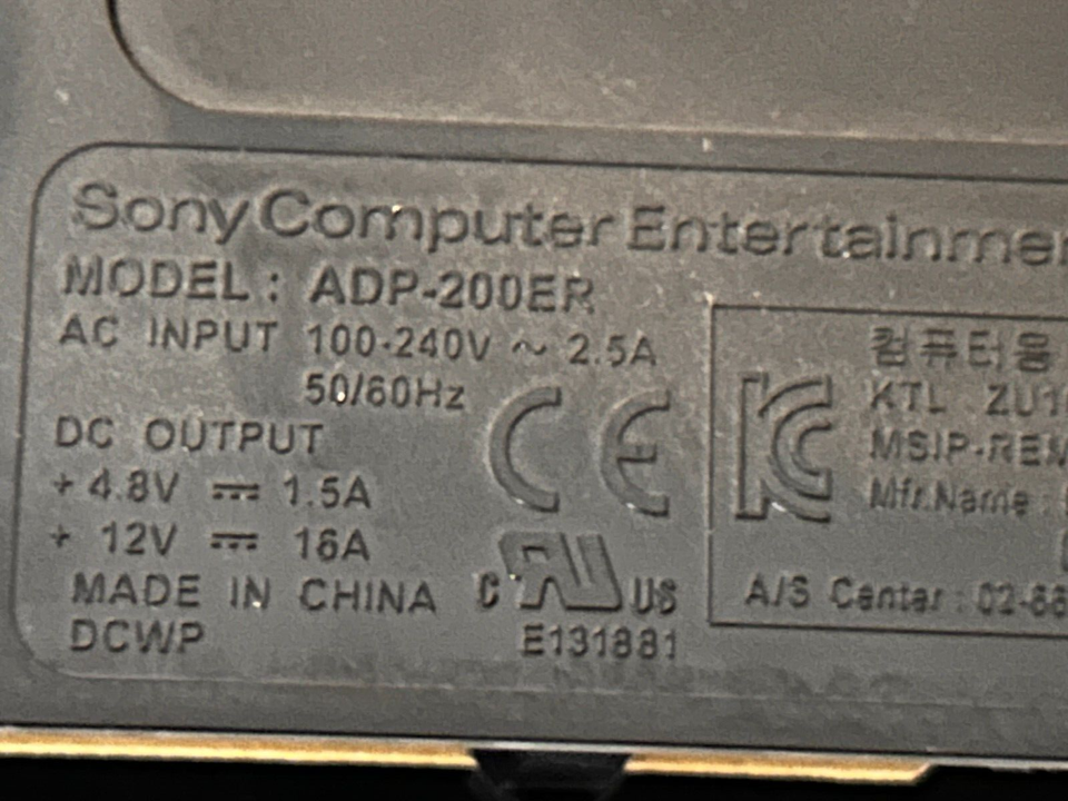 Working OEM Sony Playstation4 PS4 Power Supply ADP-200ER 4 Pin CUH ...
