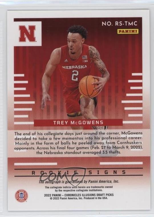 2022-23 Chronicles Draft Picks Illusions Rookie Signs Red /99 Trey ...