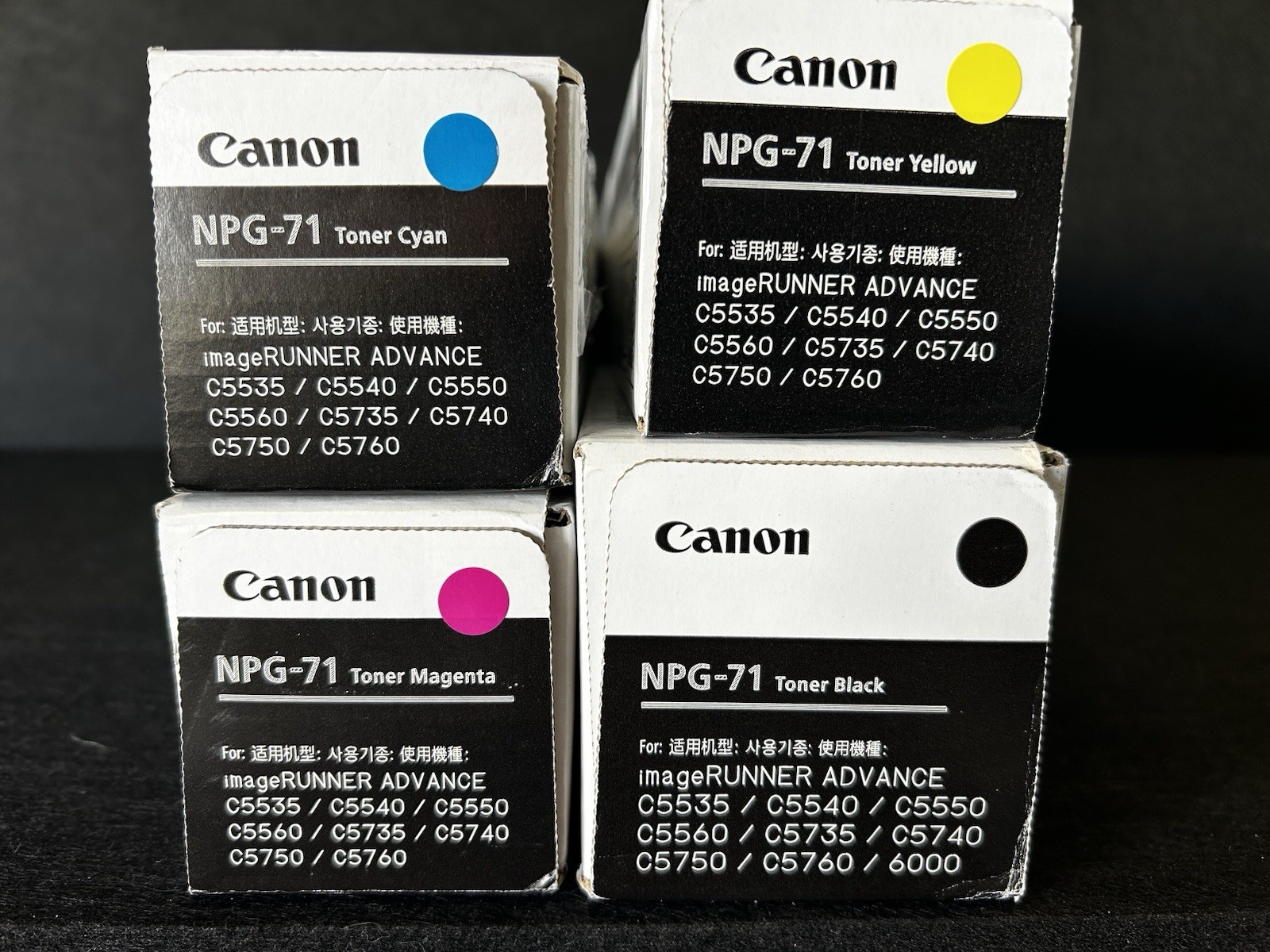 Canon Genuine NPG-71 Toner x 4, Y M C Bk | eBay Australia