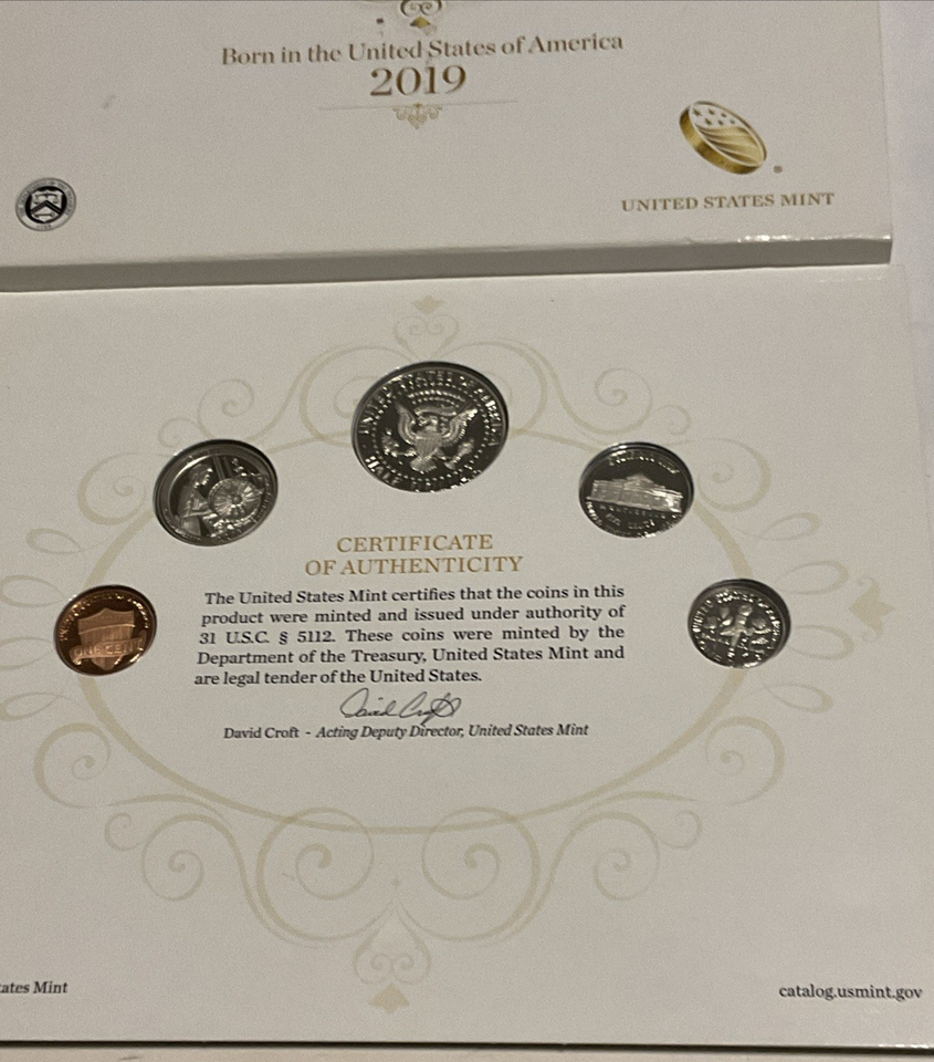 2019 Birth Year Proof Set 5 Coins Born in the USA Original US Mint OGP ...