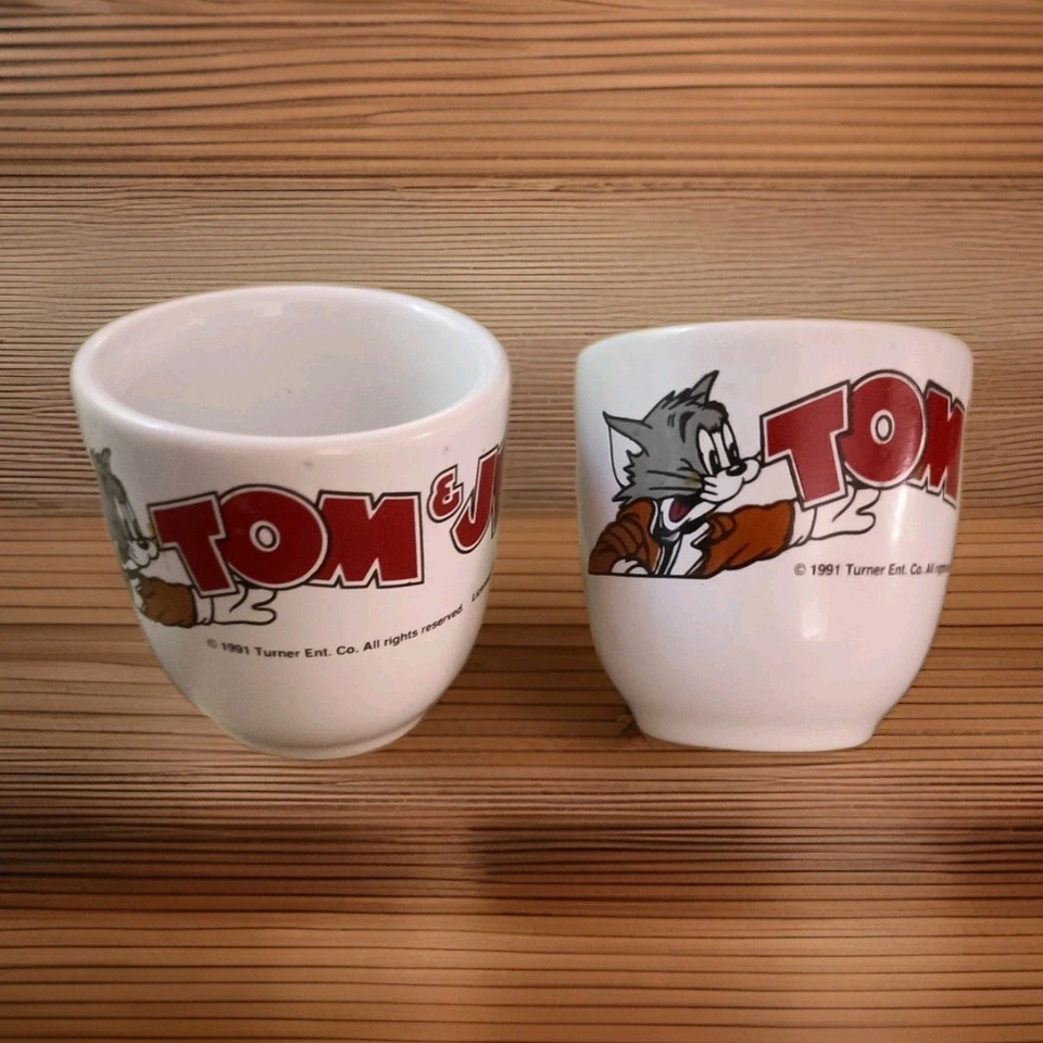 Vintage Egg Cups Tom And Jerry VGC cartoon character egg cups x2 ...