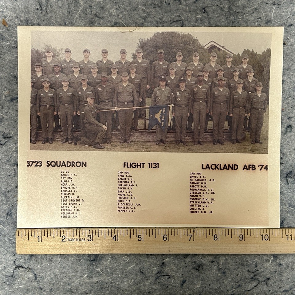 Vintage Military USAF 3723 Squadron Flight 1131 Group Photo 1974 ...
