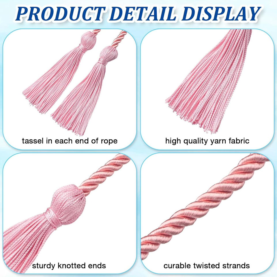 Pink Graduation Cord, 2025 Graduation Honor Cords Rayon Braided Tassel ...