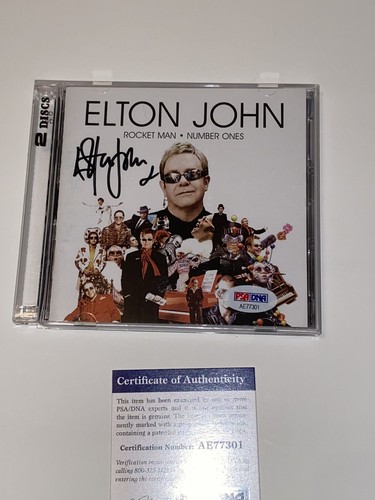 ELTON JOHN Rocket Man Number Ones AUTOGRAPHED SIGNED CD Rare PSA/DNA | eBay