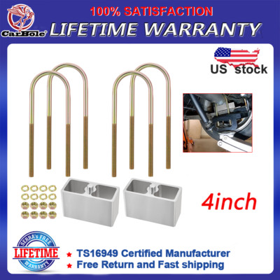 New Universal Leaf Spring Lowering Block Kit 4" Drop with U-Bolts ...