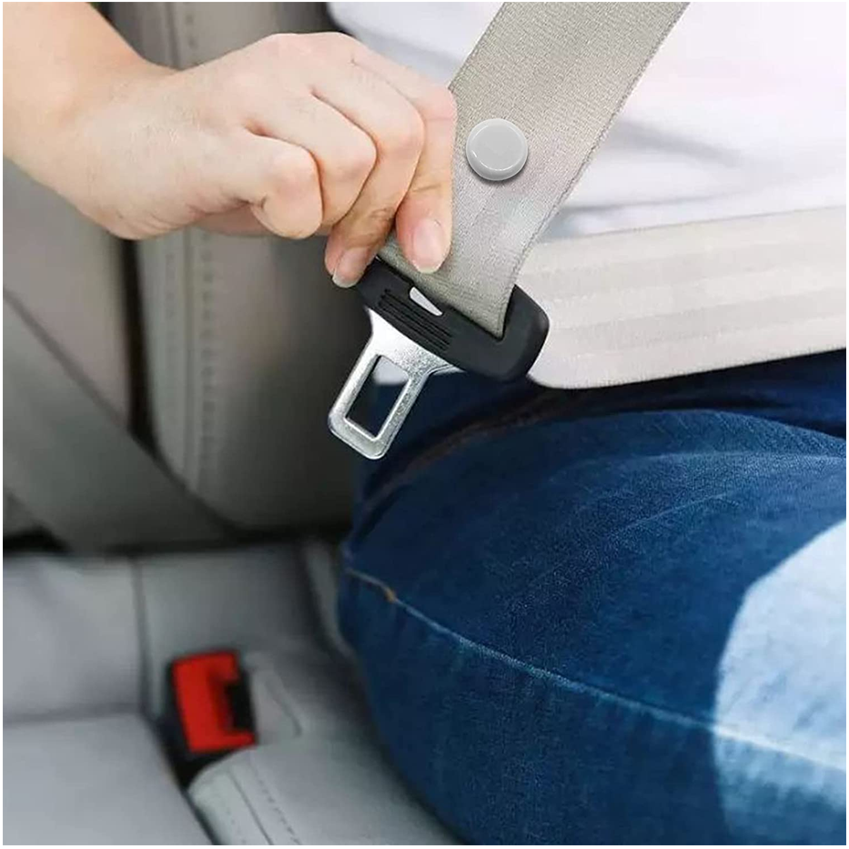 Gray Snap-On Seat Belt Buckle Button Stopper Kit Universal Fit Seatbelt ...