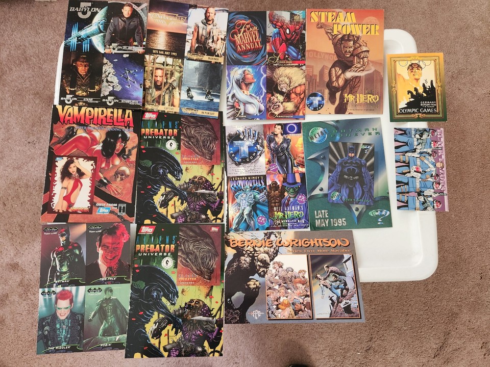 1990s Promo Card Lot of 44 uncut sheets/Large cards and 109 individual ...