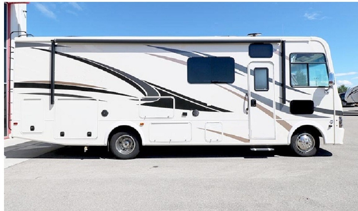 RV GRAPHICS COACH BUS DECALS BLACK GRAY TAN STRIPES MOTORHOME 3M VINYL ...