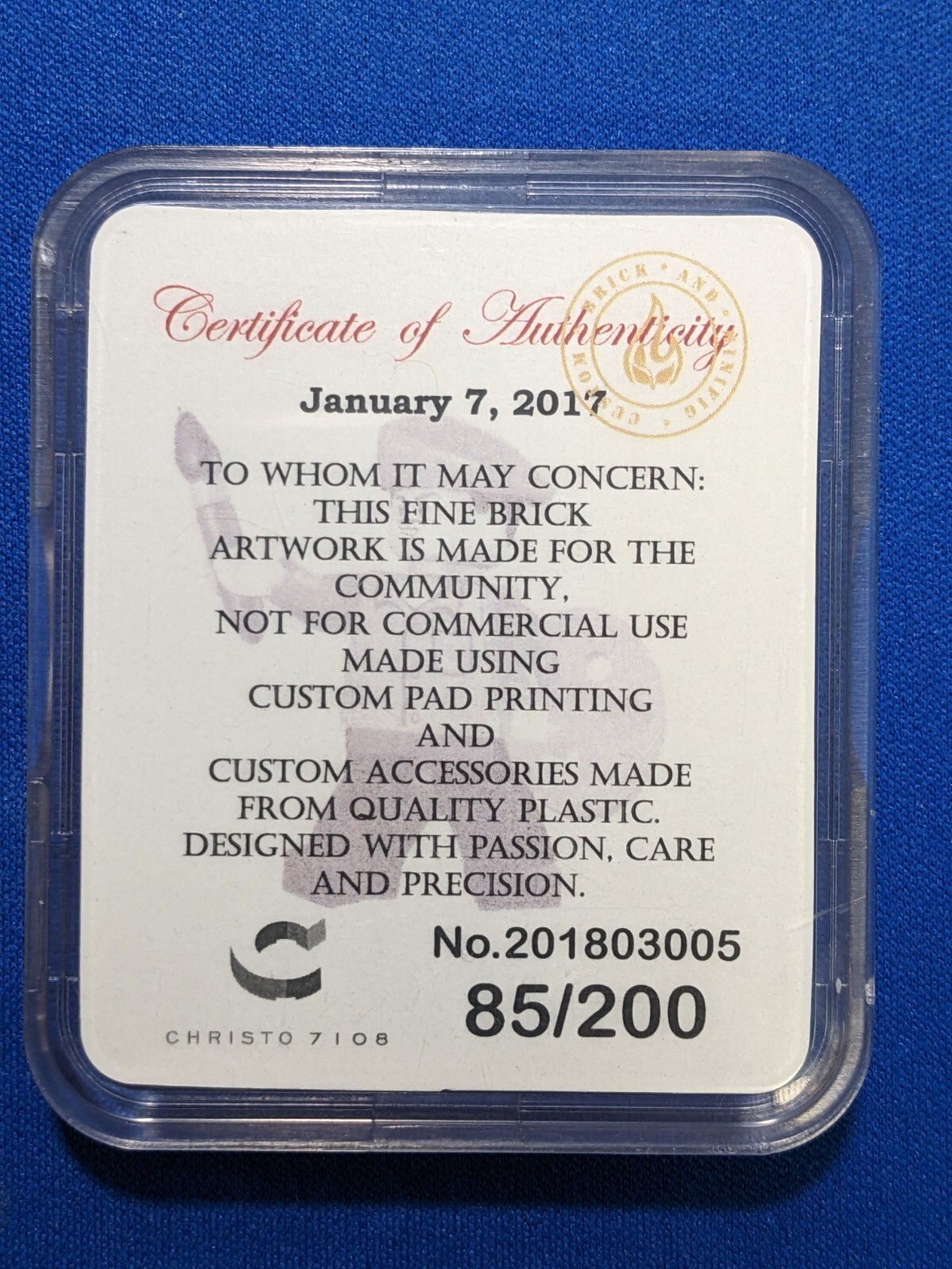 Lego Fine Brick Art - Christo7108 Sheev Palpatine 85/200. Extremely Rare | eBay