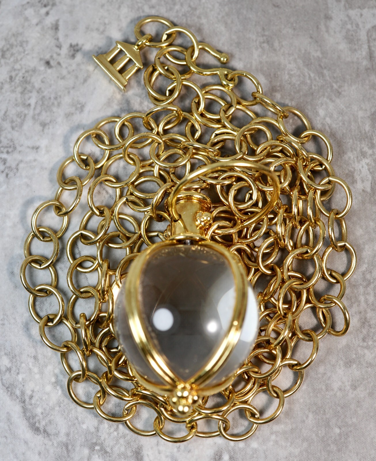 Temple St. Clair Magnified Sphere Amulet Arno Chain 18K Yellow Gold ...