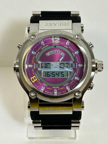 RENATO BEAST ANA-DIGI PURPLE FACE LIMITED EDITION WATCH | eBay