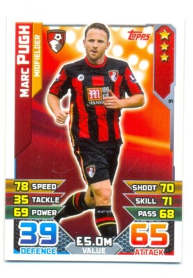 2015-2016 Match Attax Common Card - 9 - Marc Pugh - APC Bournemouth | eBay