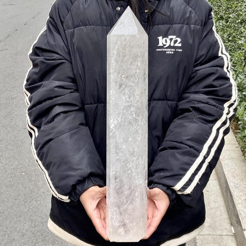 9.74LB Natural white crystal Hexagonal point Column Healing quartz ...