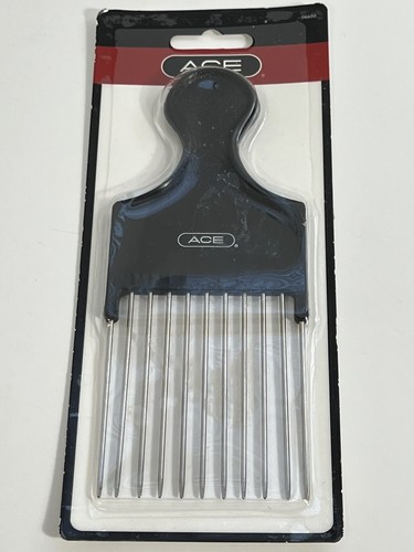 Metal Hair Pick Ace Afro Comb Women Men Bush Rubber Handle Detangle ...