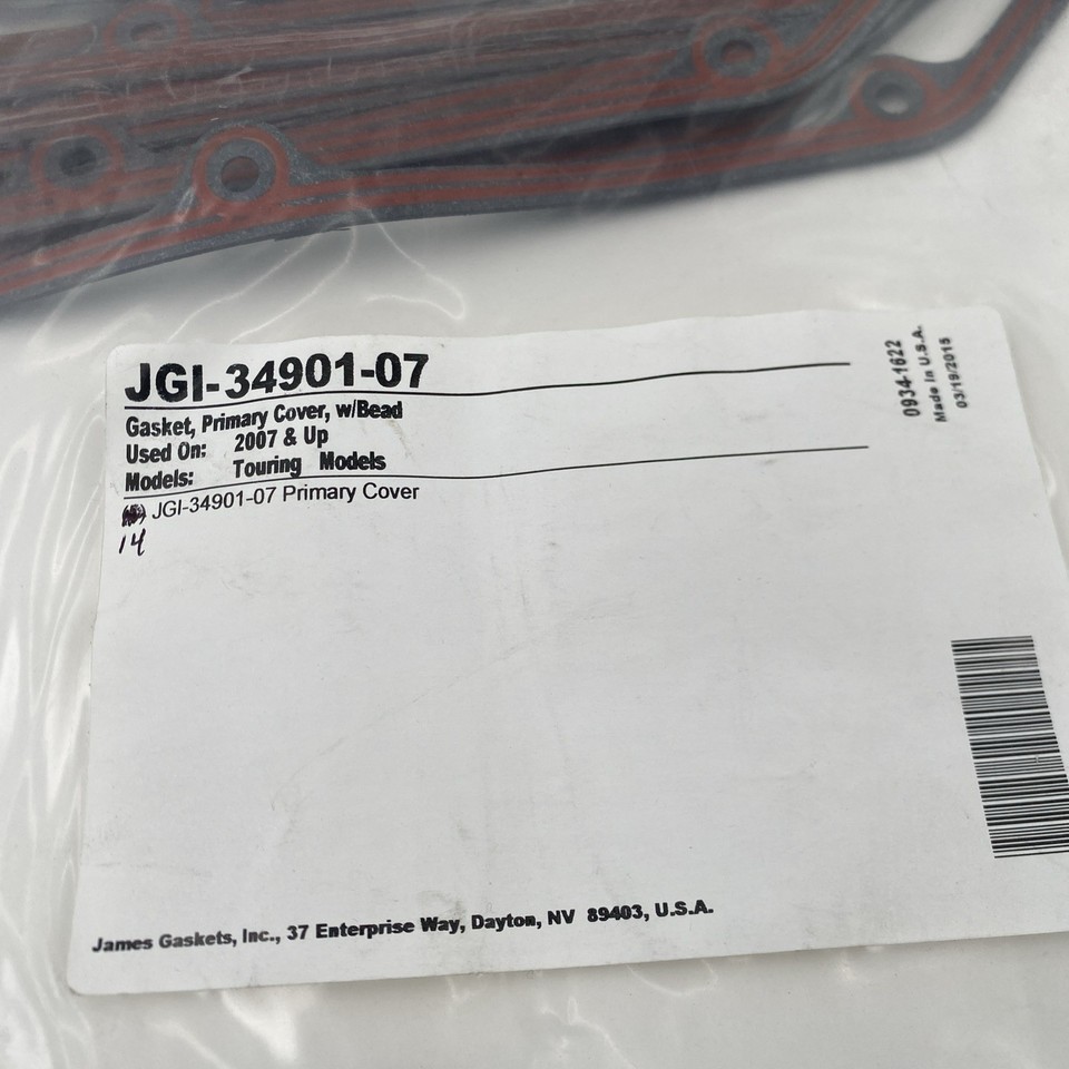 James Gasket - JGI-34901-94 Primary Cover Gasket with Bead 94-13 Harley ...